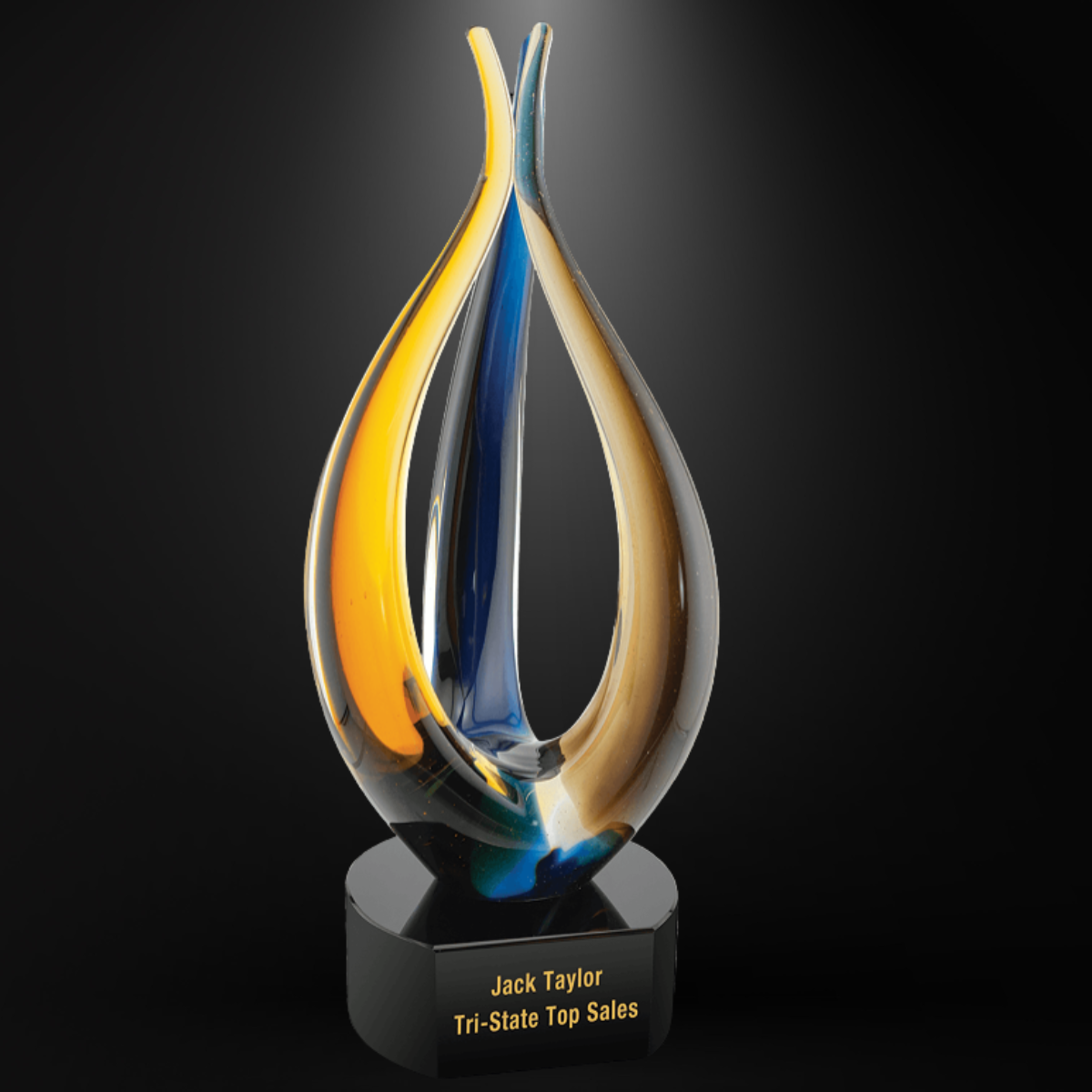 11 1/2" Blue/Brown Tri Rise Art Glass – Desert Edge Laser